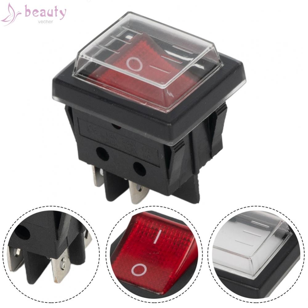 Rocker Switch RED Replacement ON OFF POWER 16A 250VAC / 20A 125VAC 4 ...