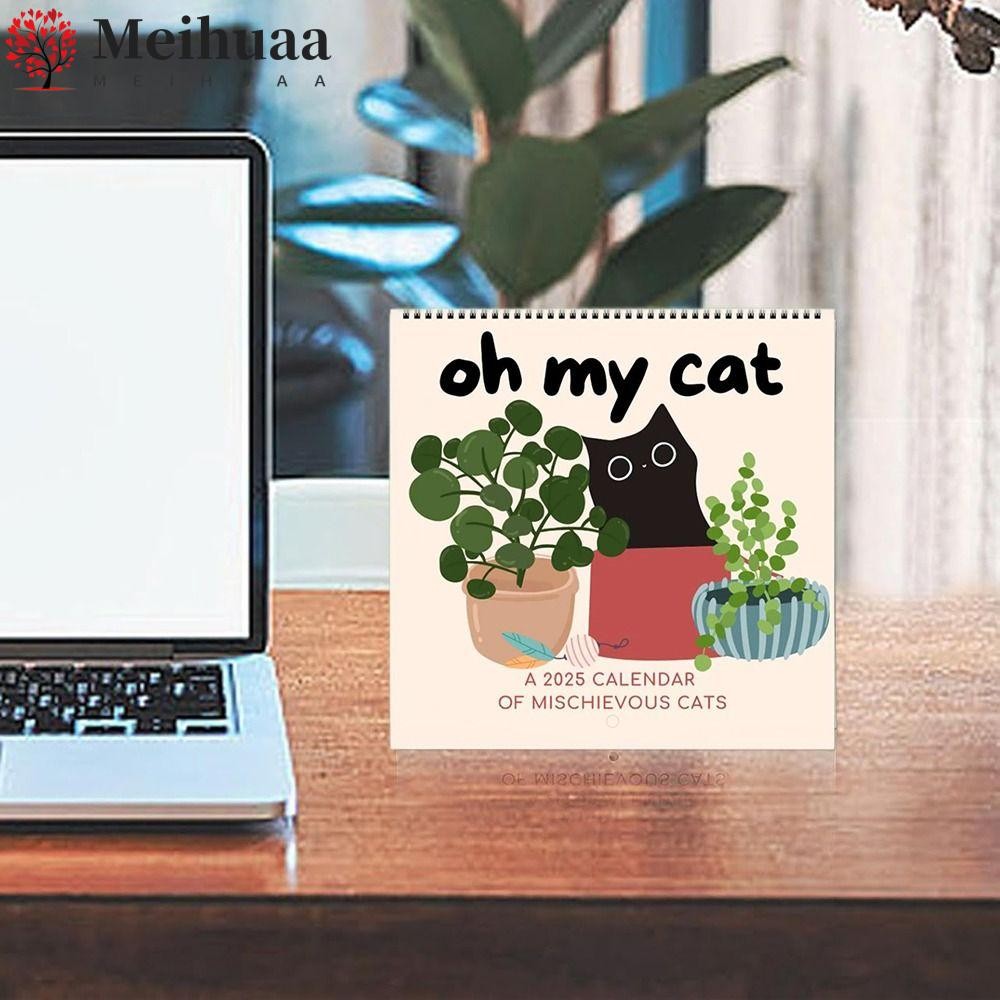 MEIHUAA Oh My Cat Mischievous Cats Calendar, 2025 Paper A Calendar of ...