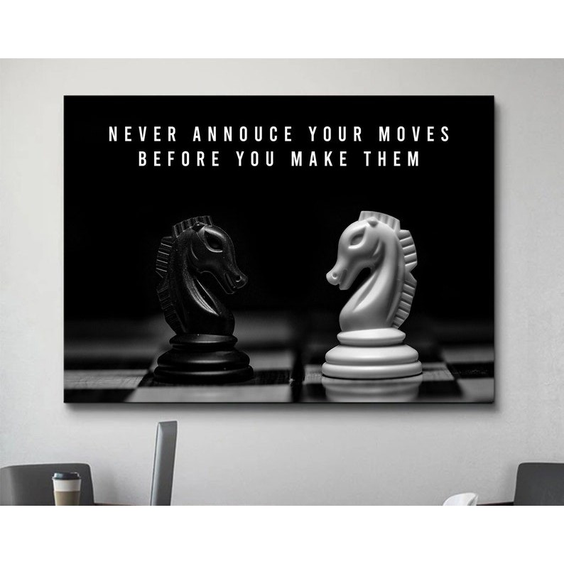Just Gift Chess Motivational Wall Art Modern Entrepreneur Canvas For ...