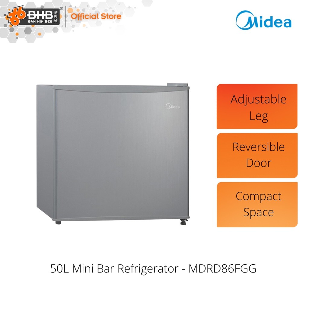 Midea 50L Mini Bar Refrigerator MDRD86FGG Reversible Door Direct ...