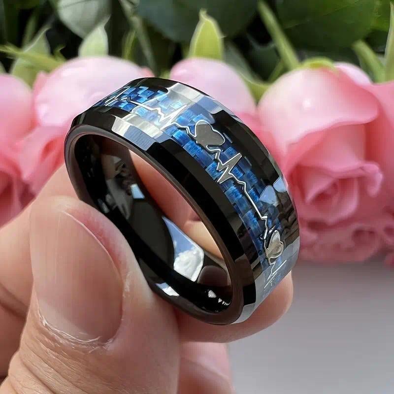 8Mm Men's Fashion cincin lelaki Stainless Steel Hawaiian Ring Men's ...