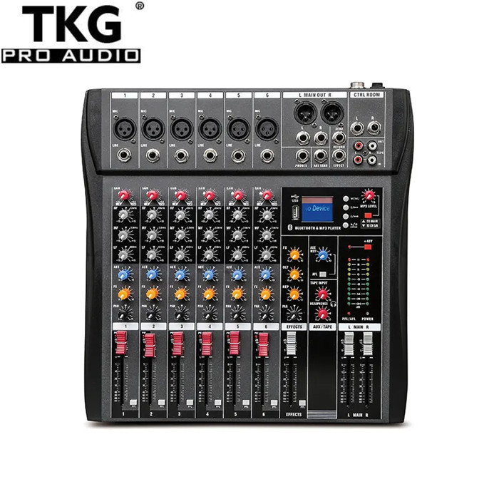 TKG CT-60S 48V Phantom Power mini 6 channel sound system professional audio mixer console ...