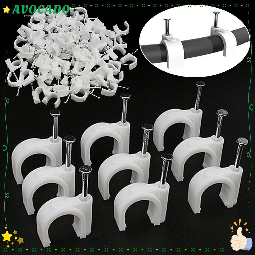 AVOCADD 100pcs Cable Clips, Clamp Wall Hanging Circle Wall Clip ...