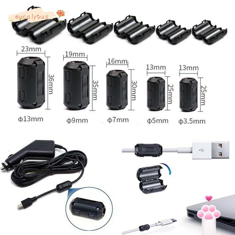 EU-FASHION Choke Coil EMI RFI Noise, Black Snap Type Ring Core Ferrite ...