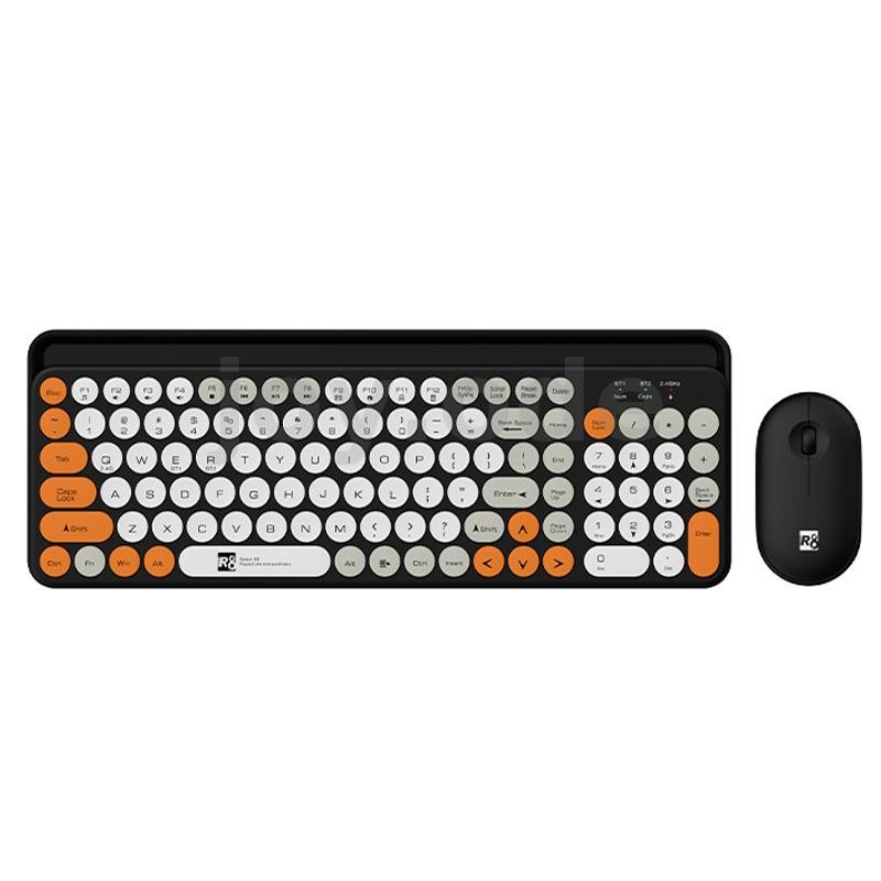 R8 Punk Style Wireless bluetooth Keyboard and Mouse Set with Slot-type ...