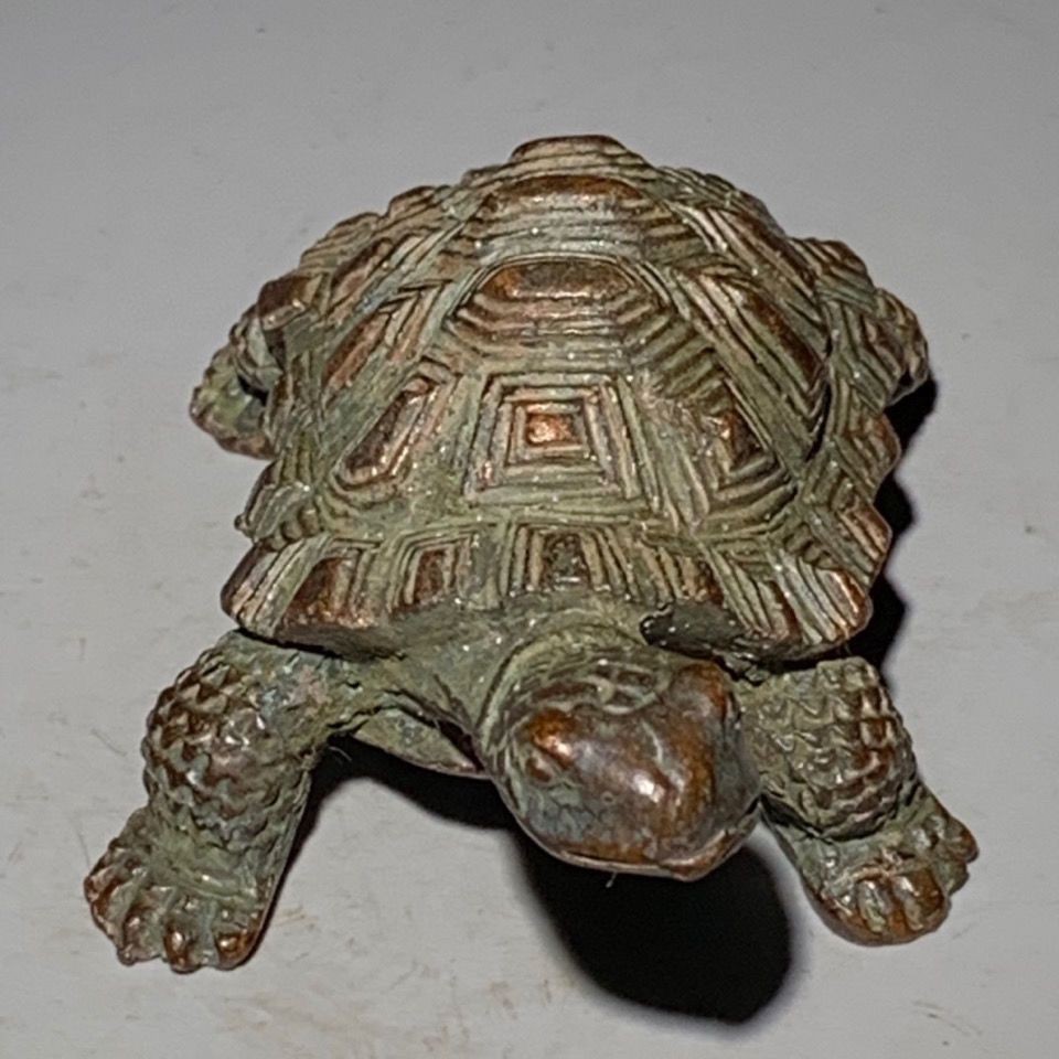 Old Objects Longevity Turtle Tea Pet Small Ornaments Red Copper Old ...