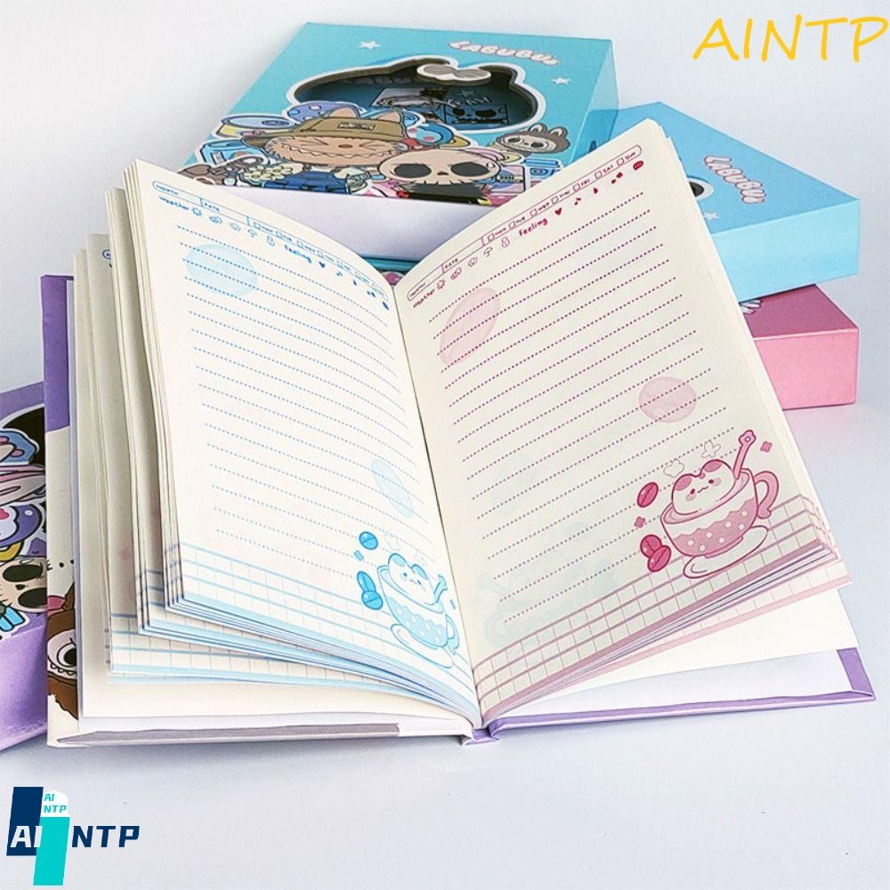 AINTP Labubu Diary Notepad, Color Page Kawaii Notebook With Key Lock ...