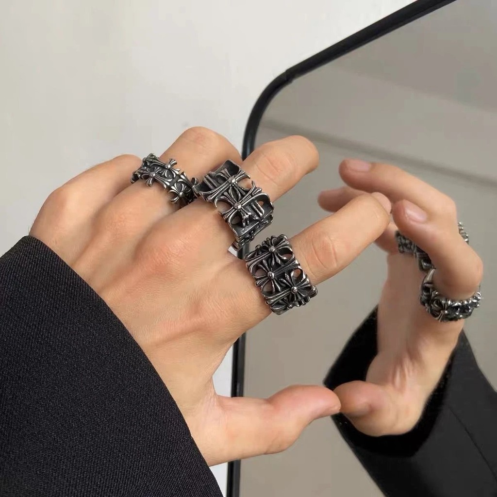 Chrome Hearts ring cross pattern design ring | Shopee Malaysia