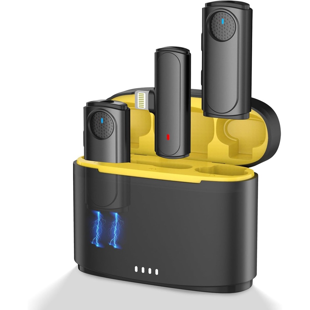 Wireless Lavalier Lapel Microphone for iPhone Bluetooth Mini Mic Video ...