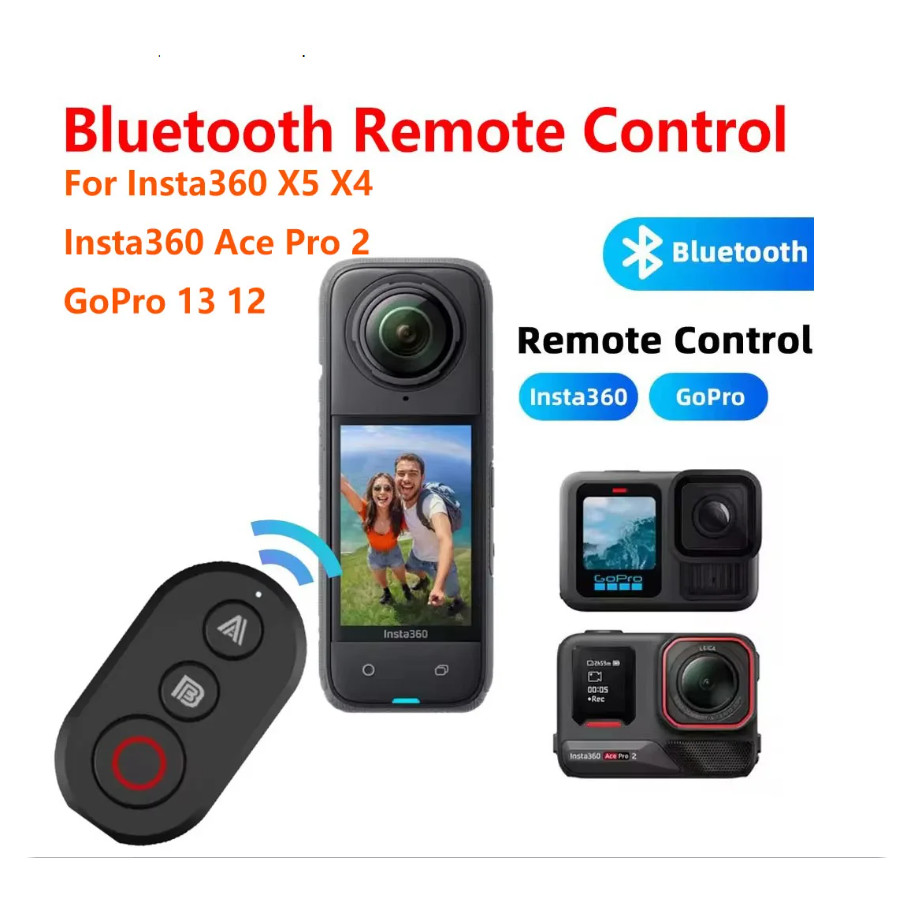 Wireless Bluetooth Remote Control with Wrist Strap for Insta360 X5/X4X3 ...