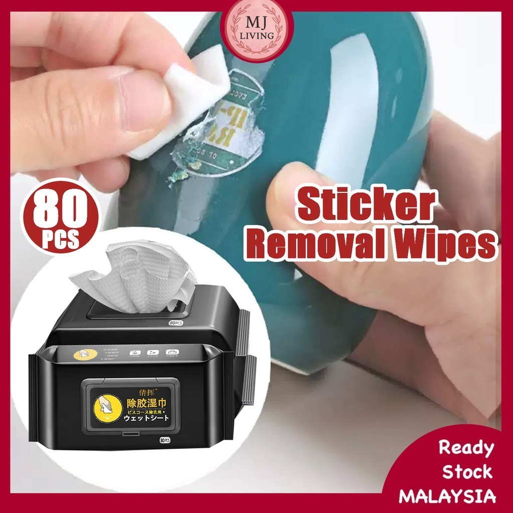 80 Pcs Sticker Removal Wipes Adhesive Marking Remover Wipes Glue ...