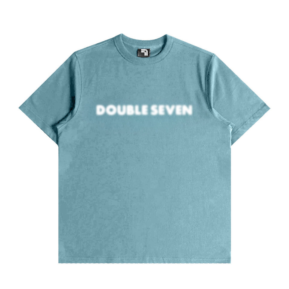 Double 7 Blurred Core Logo Tee (Dusty Blue) | Shopee Malaysia