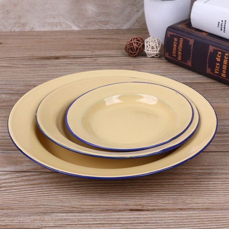 Enamel Rice Plate Vintage Yellow Traditional Pinggan Ayan Koleh Ayan ...