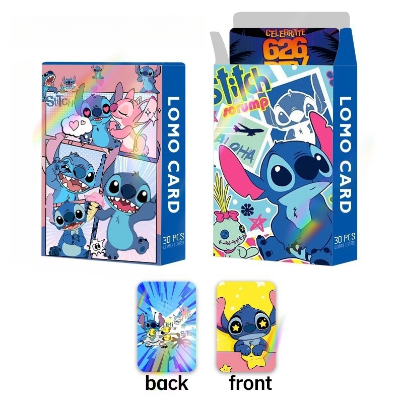 30pcs Manhwa Stitch Pokemon Sanrio Character Hologram Laser Lomo Cards ...