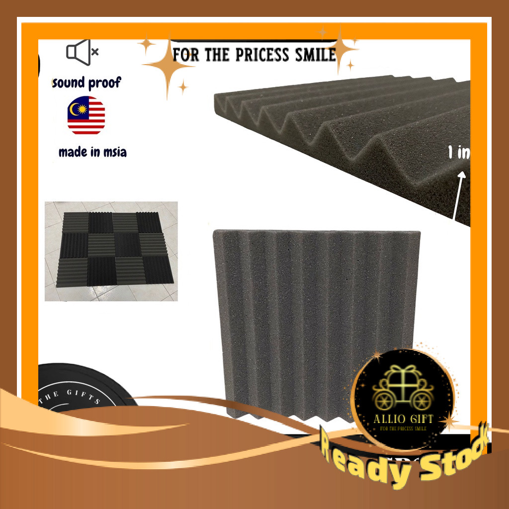 30x30x2.5cm Soundproof Sponge Studio Wedge SoundStop Absorption Panel ...