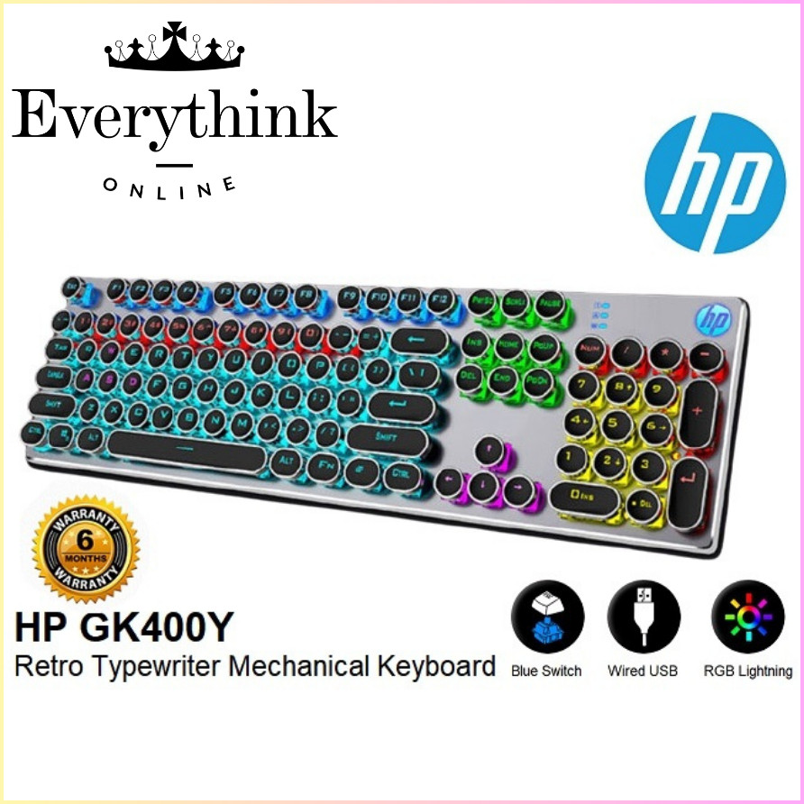 HP GK400Y RETRO TYPEWRITER WIRED RGB MECHANICAL KEYBOARD WITH RETRO ...