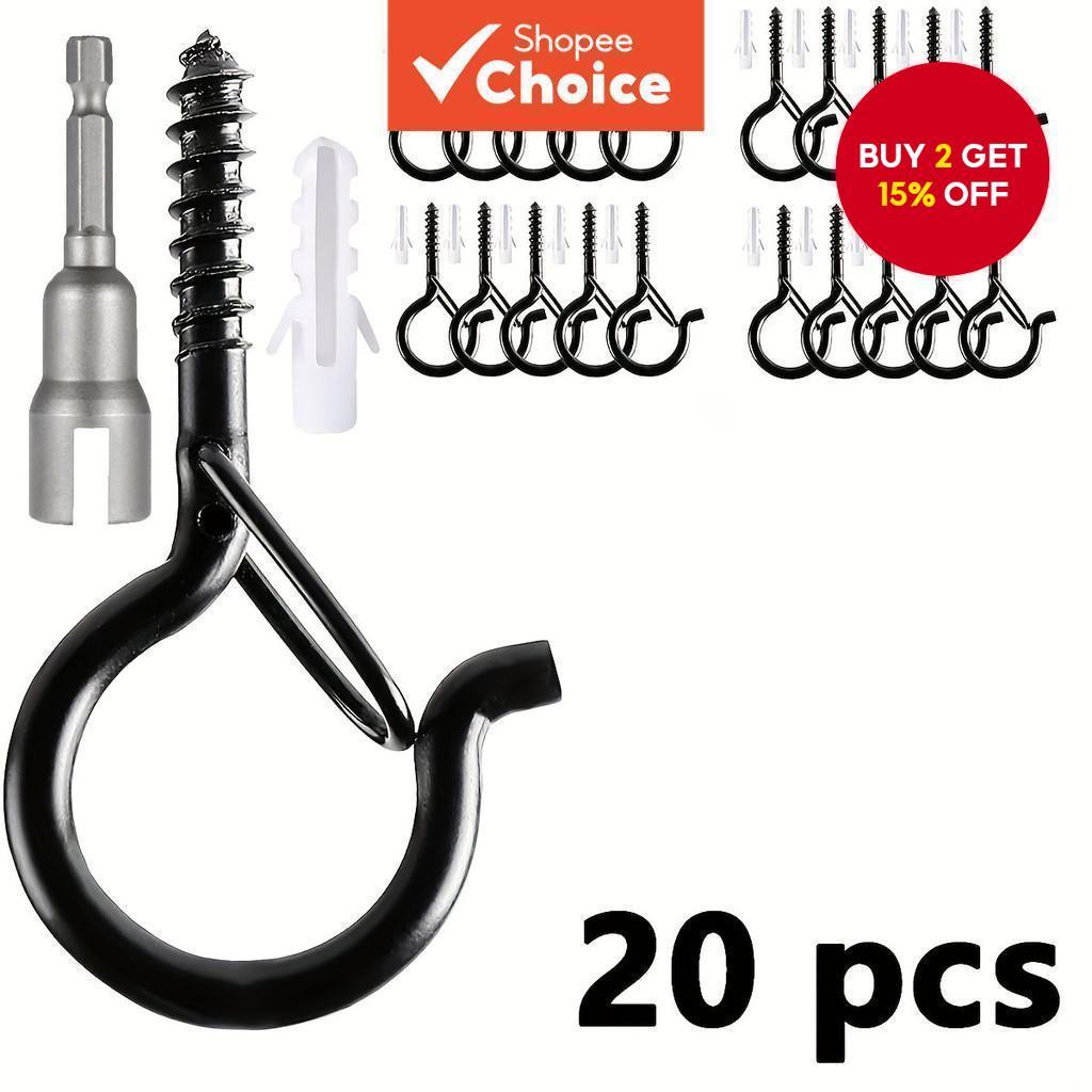 Q Hanger Hooks with Safety Buckle, Windproof Screw Hooks for Hanging ...
