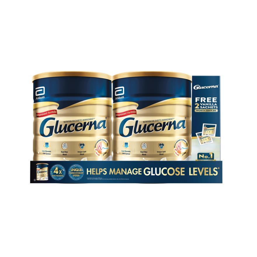 GLUCERNA Diabetes-Specific Formula - Vanilla 800gx2 FOC 2 Sachets ...