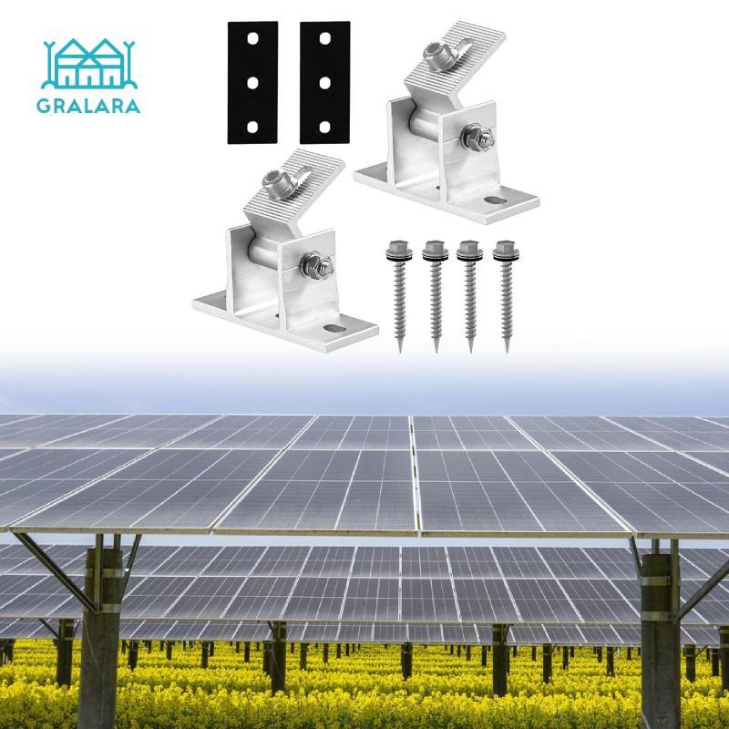[Gralara] 2 Solar Panel Mounting Brackets, Screws, Hardware, Home Roof ...