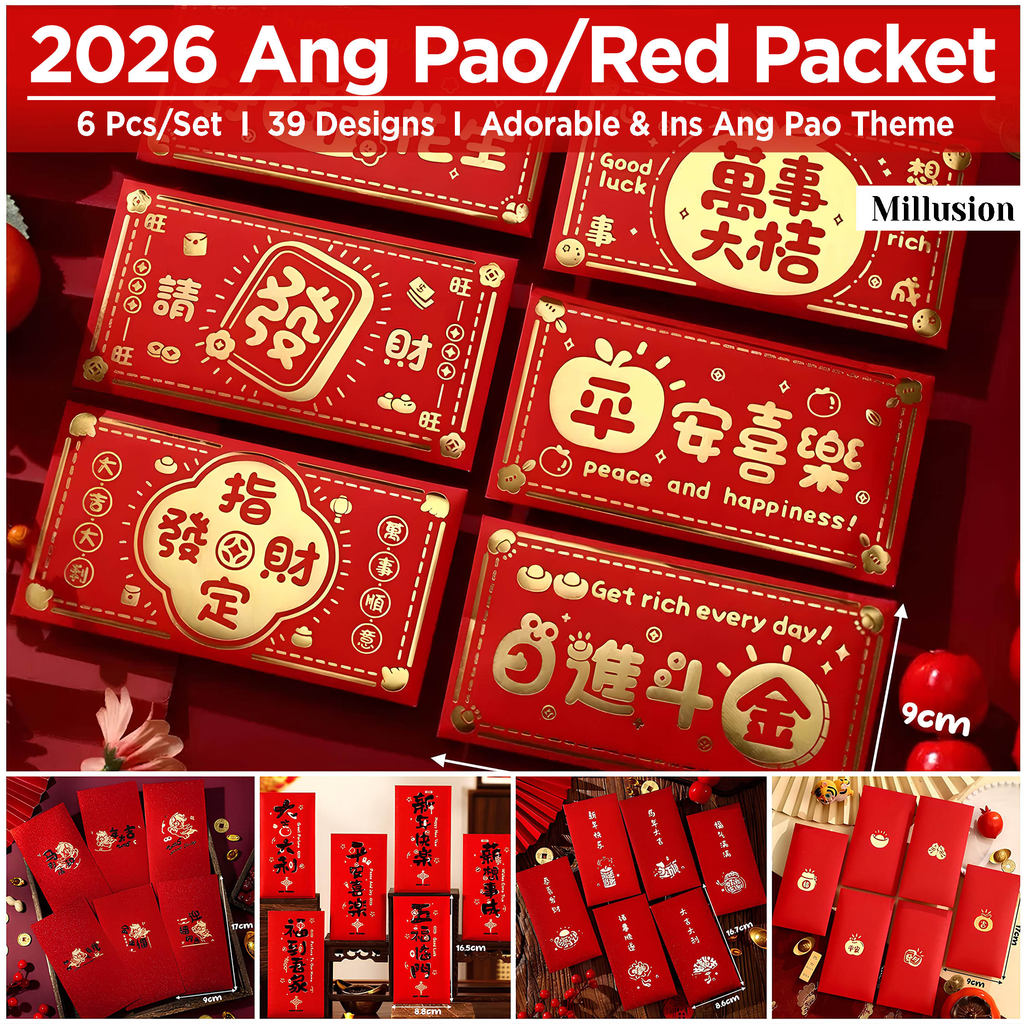 [Millusion] 2026 Red Packet CNY AngPao Long & Short Angpau AngPow Ang ...