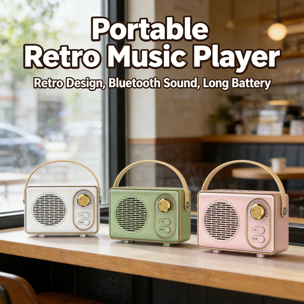Portable Retro Mini Speaker Music Player Classical Bluetooth Stereo ...