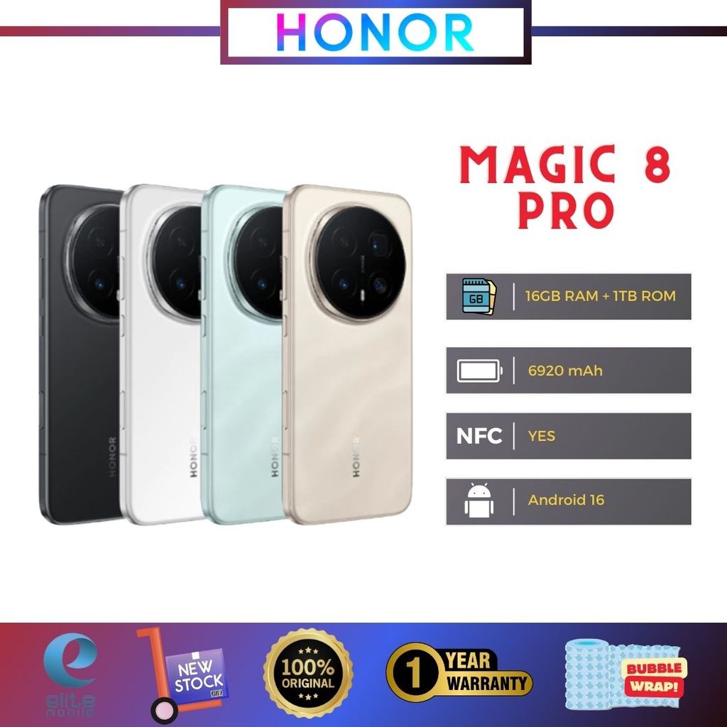 HONOR Magic8 Pro 5G Smartphone 32(16+16)GB+1 TB | Snapdragon®️ 8 Elite ...