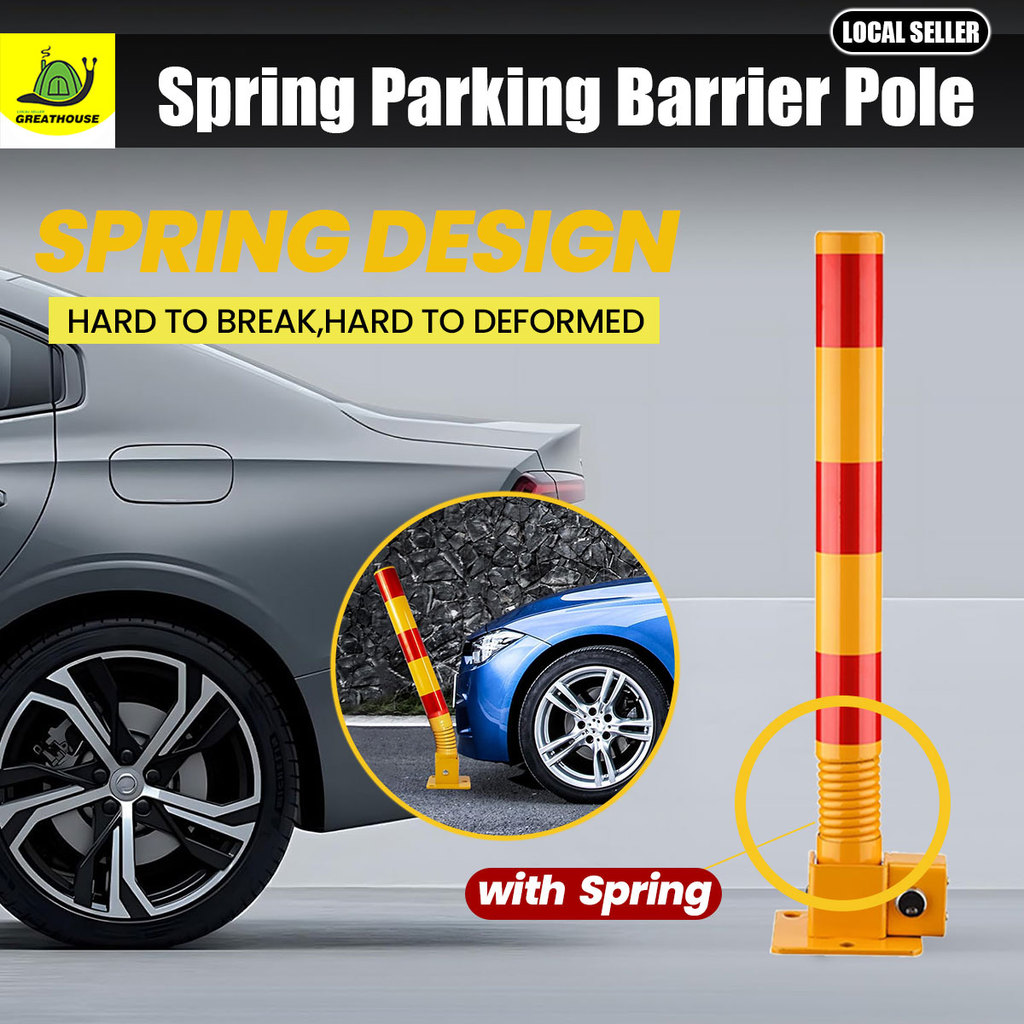 🇲🇾24H🚚 Heavy Duty Car Parking Bollard Safety Pole Lockable Vehicle ...