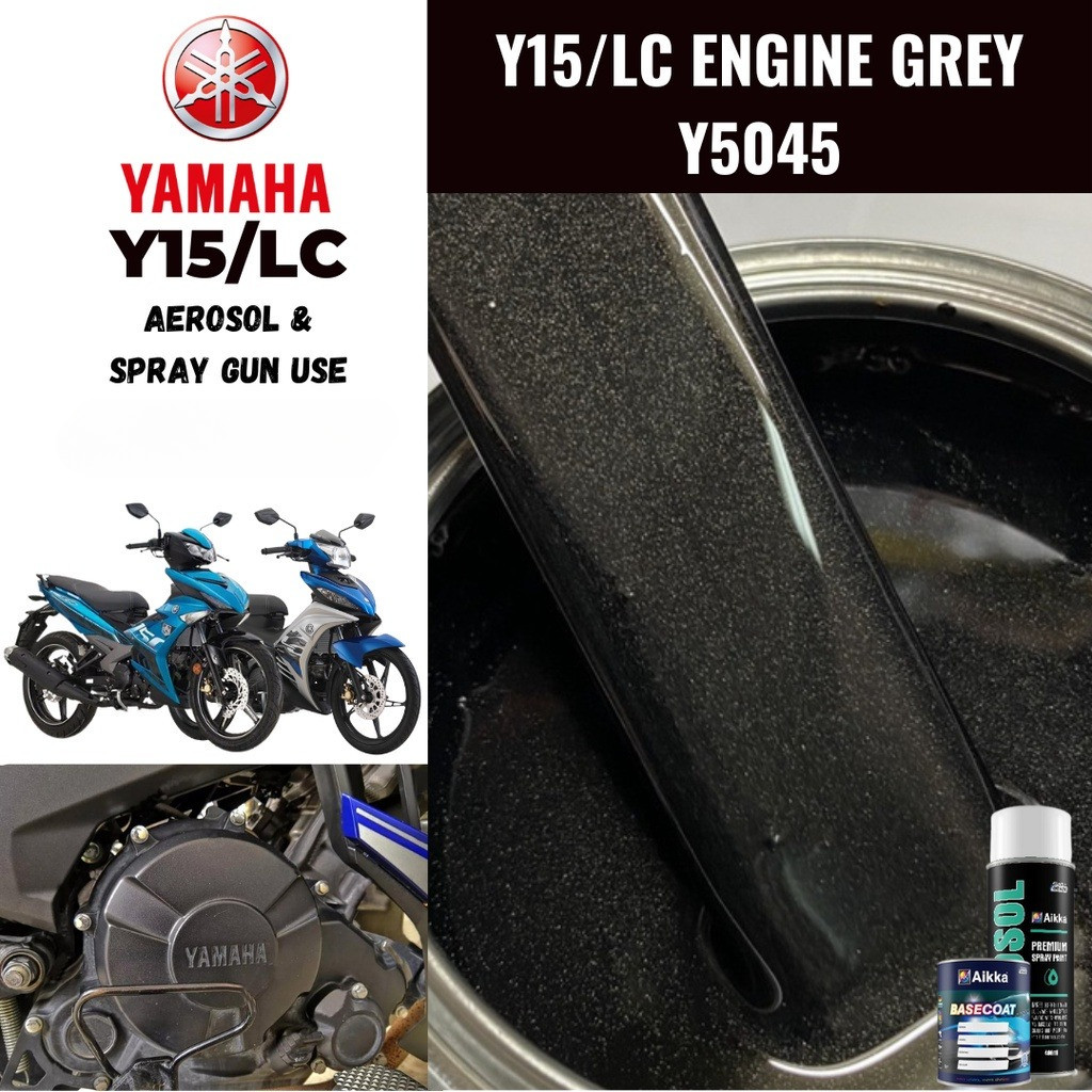 [Yamaha Y15/LC Engine Grey Y5045] Cat 2K AIKKA Cover Engine Paint Tahan ...