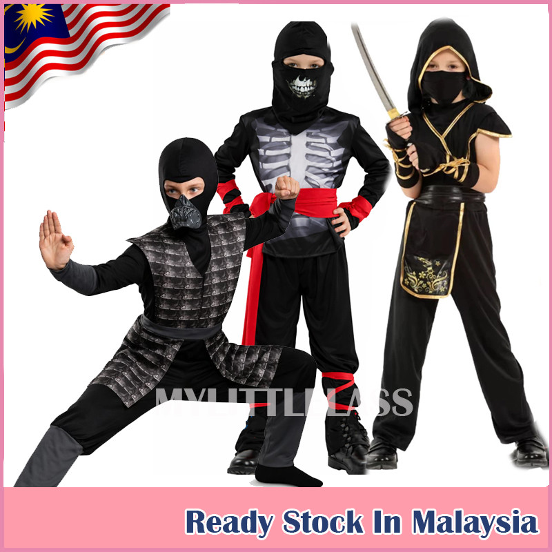 MYLITTLELASS Children Warrior Ninjas Ninja Assassin Suit Pretend Play ...