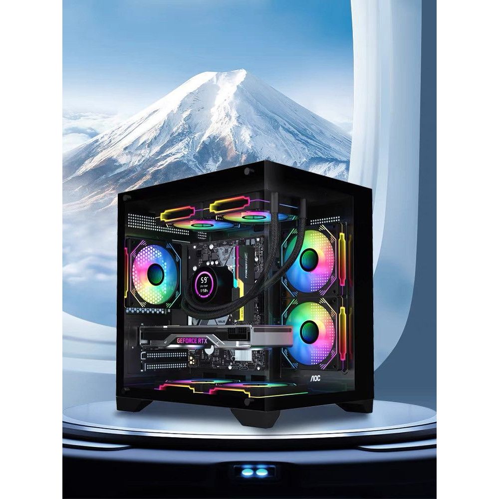 AOC Sea View Room CG391 Desktop Computer Case MATX Main Case Glass Side ...