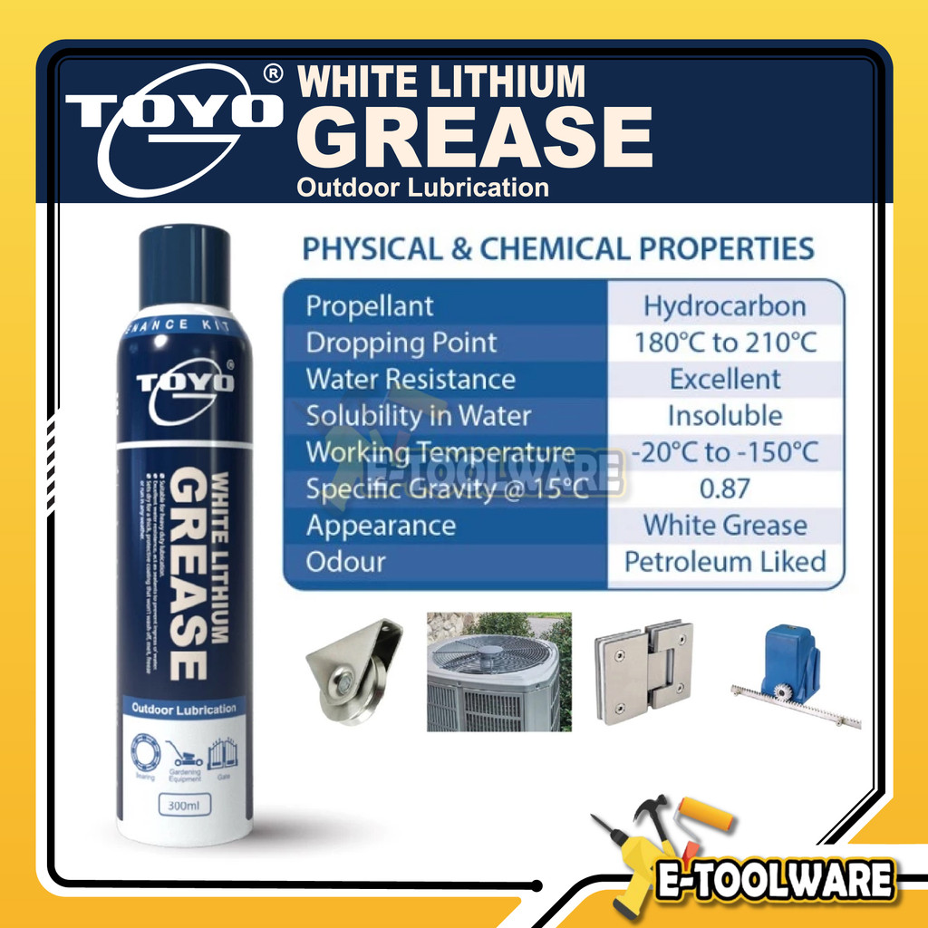 TOYO-G White Lithium Grease Spray 300ml | Shopee Malaysia