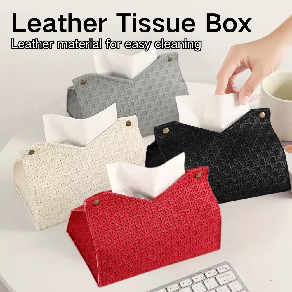 Luxury PU Leather Tissue Box Paper Towel Storage Box Napkin Storage ...