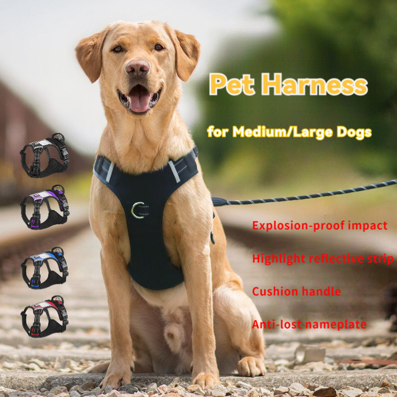 Explosion-Proof Chest Harness for Medium Large Dogs, Adjustable ...