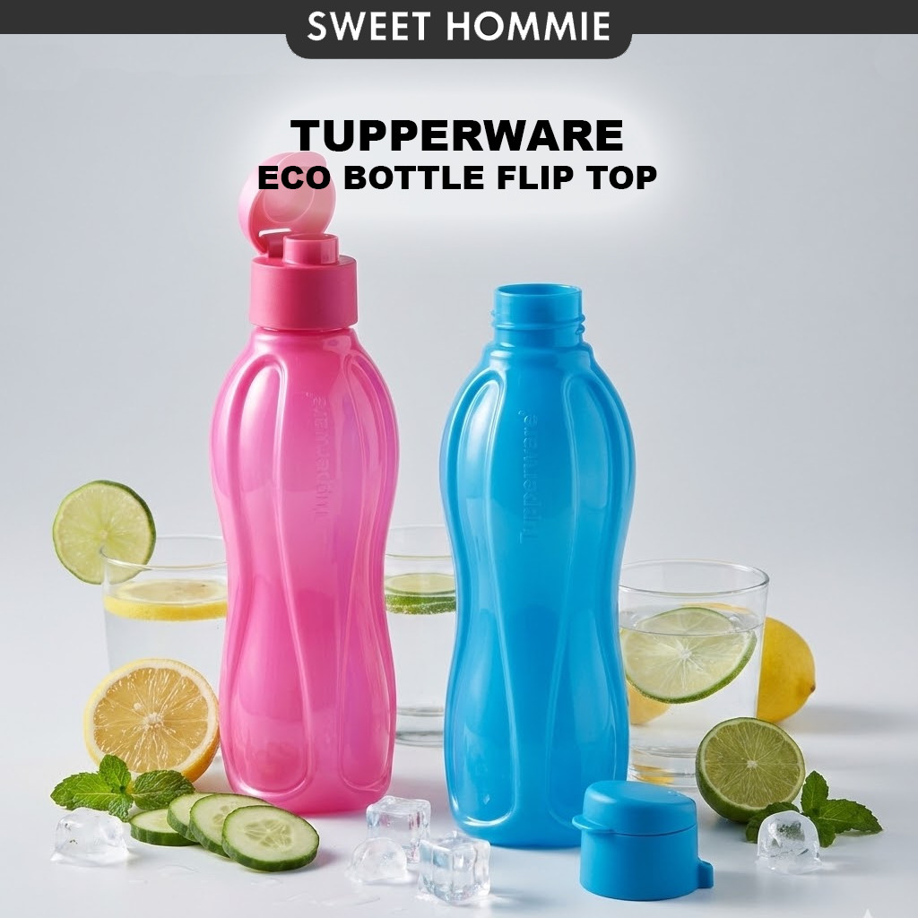 Air Botol Tupperware Eco Bottle Screw Cap Flip Top 500ml 1.5L 1L 2L ...