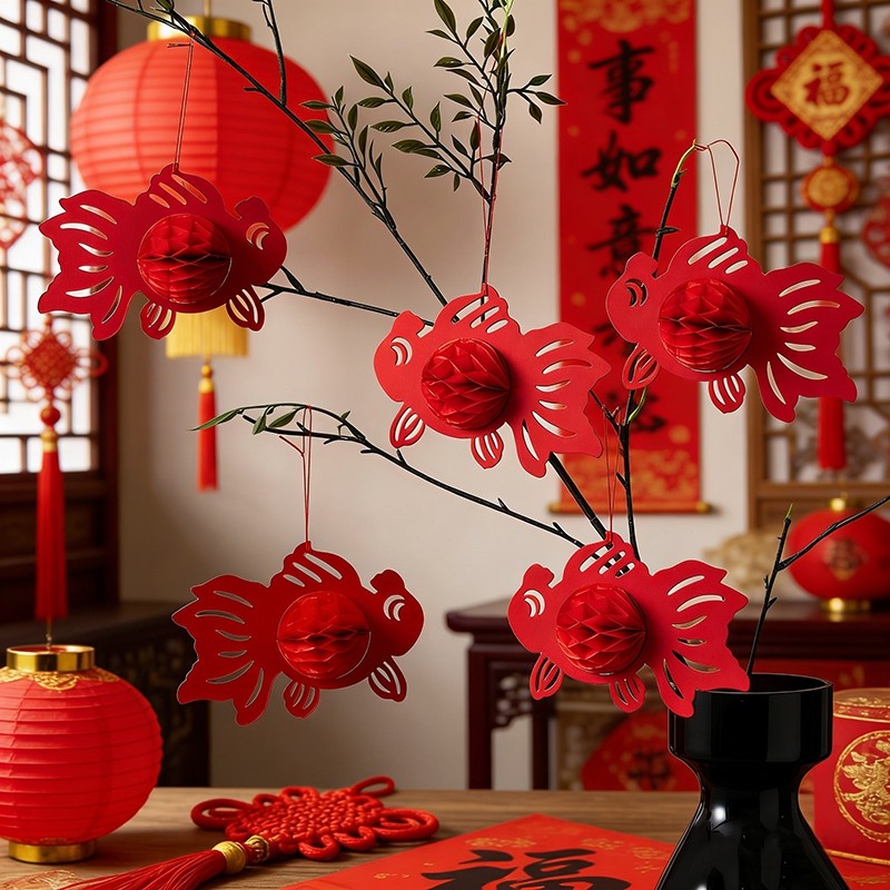2026 Year of the Horse Honeycomb Ornaments Spring Festival Decor Home ...