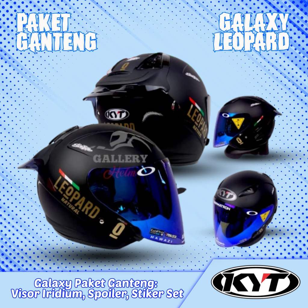 KYT GALAXY FLAT R SOLID BLACK DOFF HELMET | LEOPARD HANDSOME PACKAGE ...