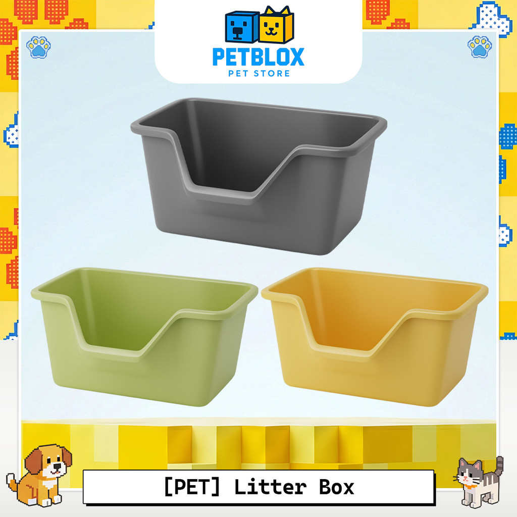 PETBLOX 🐕🐈 Tandas Haiwan Extra Large Cat Litter Box Open Splash Proof ...