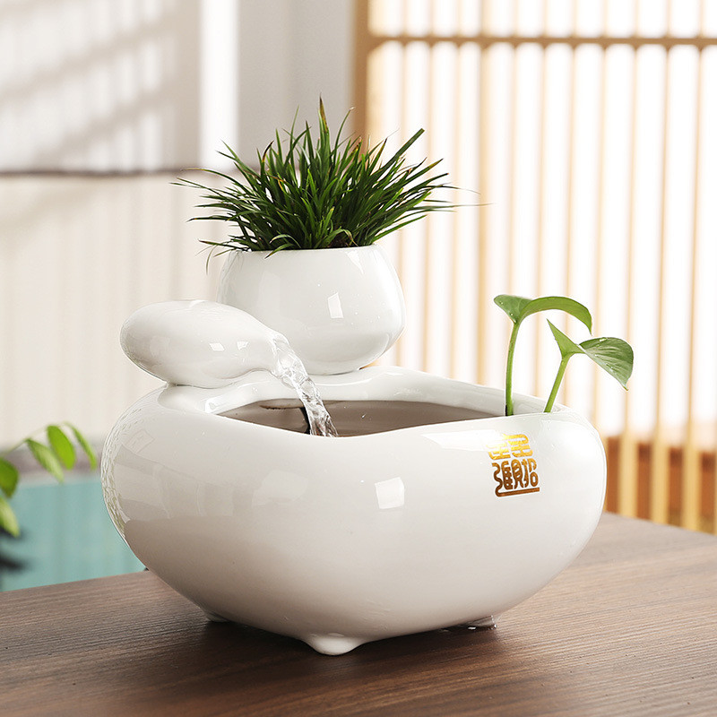 [COD]桌面摆件 互送礼物 New Chinese-style lucky water feature ceramic small ...