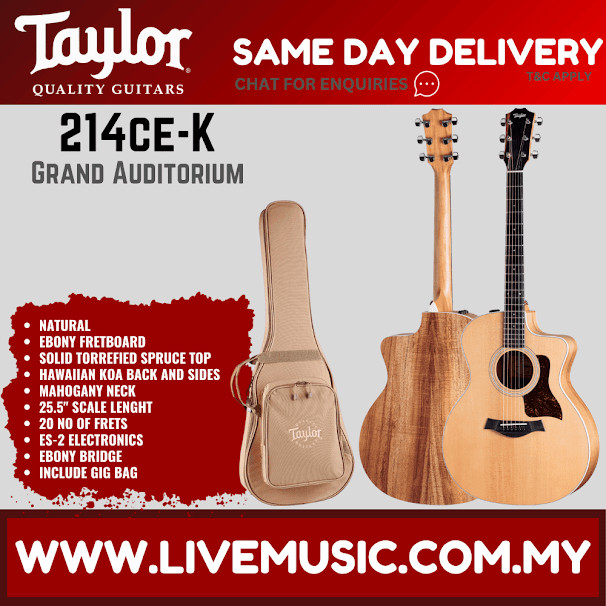 Taylor 214ce-K Koa Grand Auditorium Acoustic Guitar w/Bag ( 214 CE ...