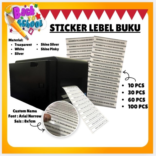 Name Sticker Label Buku Alat Tulis Stationery Waterproof Stiker Nama ...
