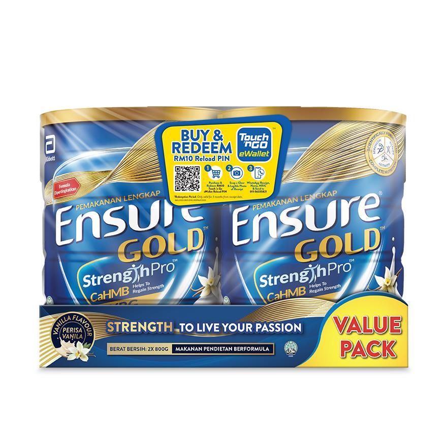 ENSURE Gold Vanilla 800g X 2 Value Pack FOC RM10 TNG (Complete ...