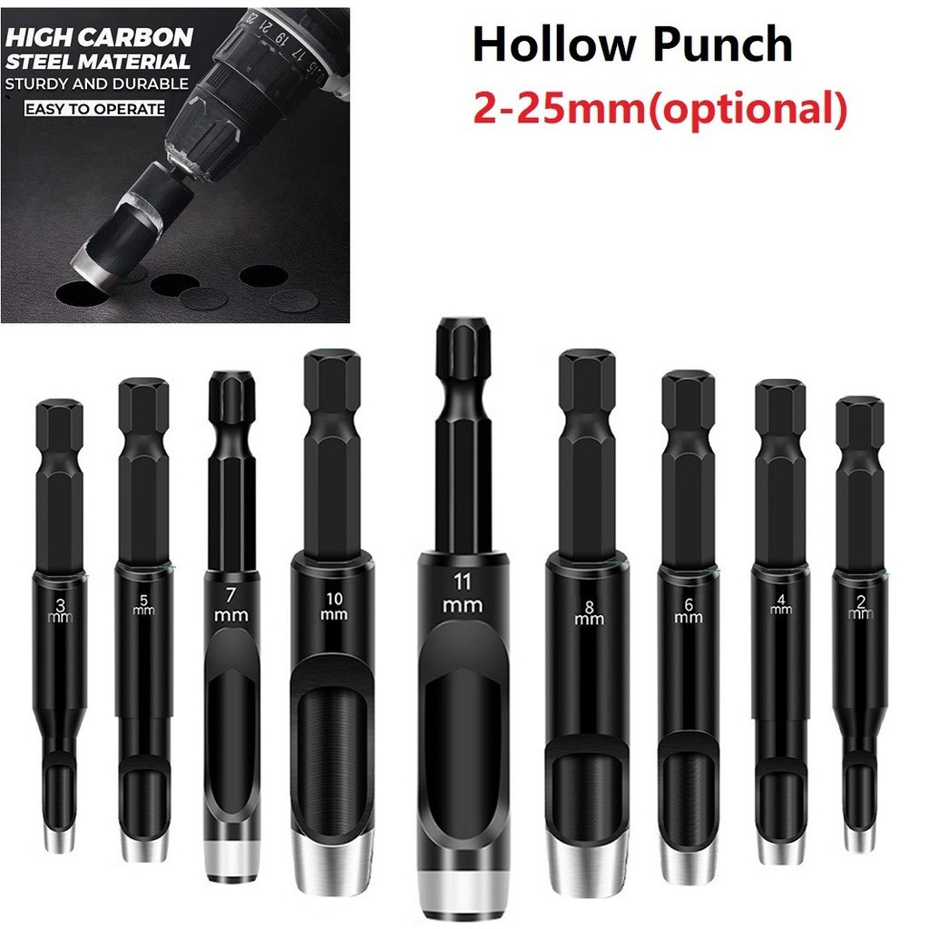 【BEST HOT】Hex Shank Adapter Electric Machine Hollow Punch for Drill ...