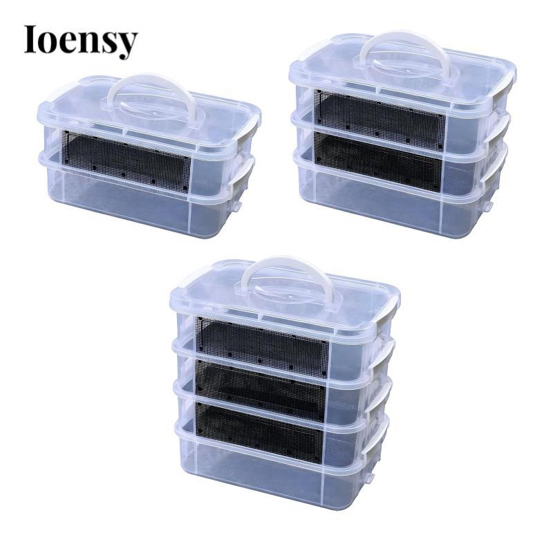 [Ioensy] Transparent Mealworm Breeding Box Lightweight Feeding Bin with ...