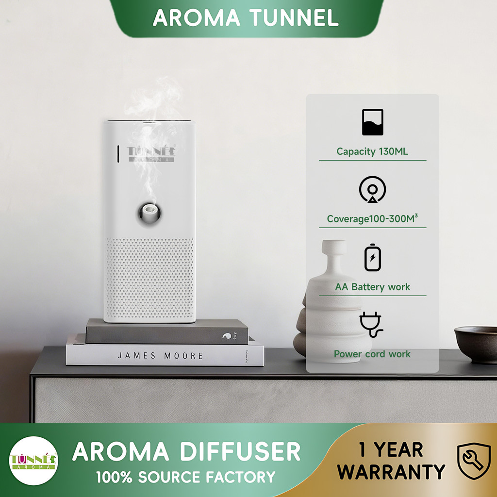 AROMA TUNNEL 130ML 1100Sqft Battery Aroma Diffuser Room Fragrance Air ...
