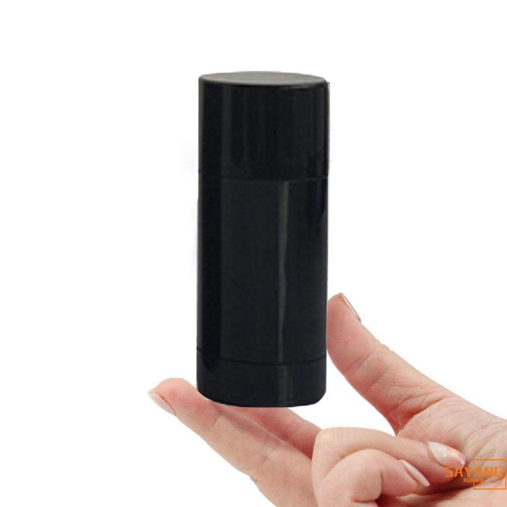 Reusable Deodorant Bottle 30ml Empty Black Cylinder Twist Up Stick Tube ...