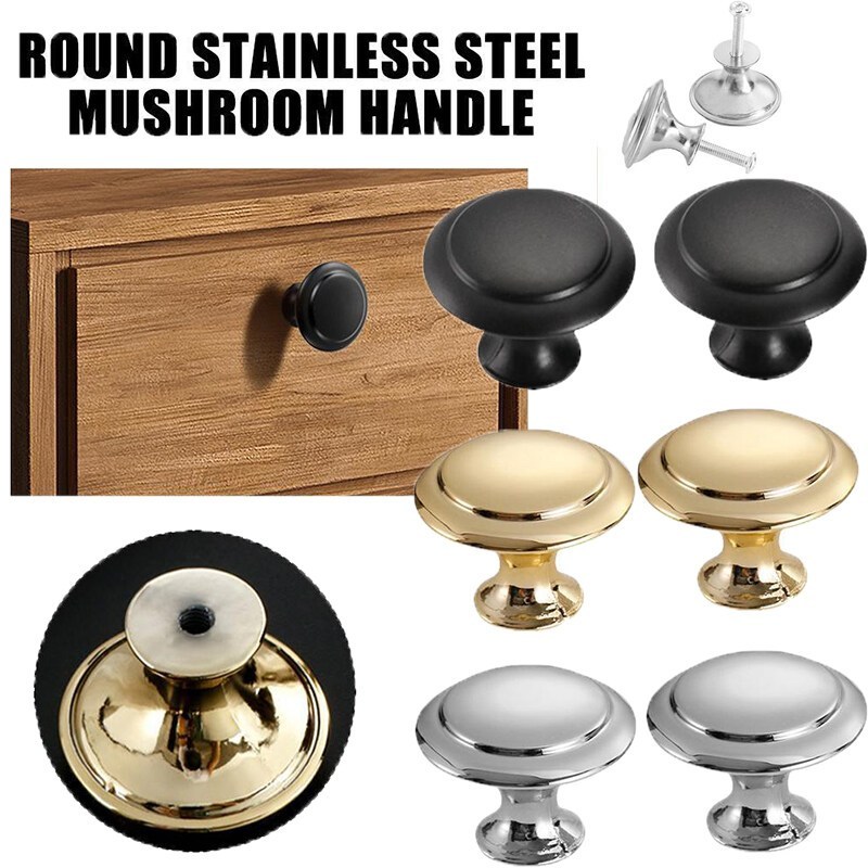 Stainless Steel Drawer Knob Cabinet Handles Mushroom Head Style Hand ...