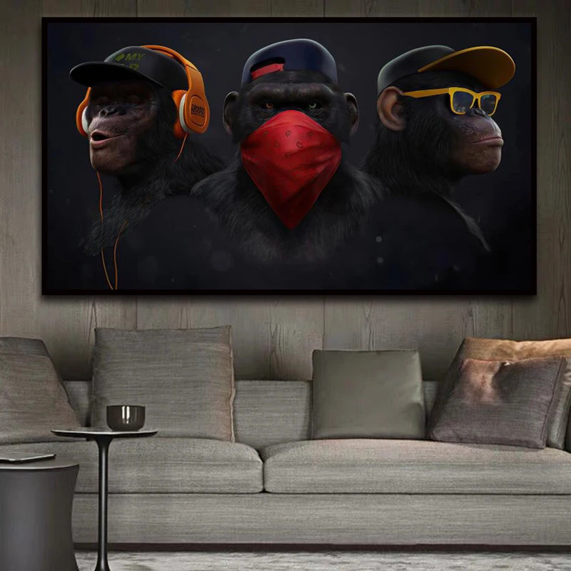 Popular Fashion Monkey Wall Art Posters Modern High End Light Luxury ...