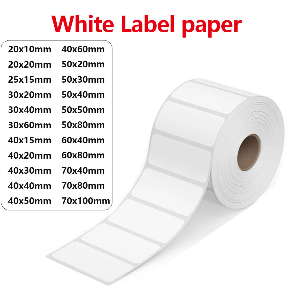 1ROlls White Sticker Compatible Marklife P50 Phomemo M220 M110 E210 ...