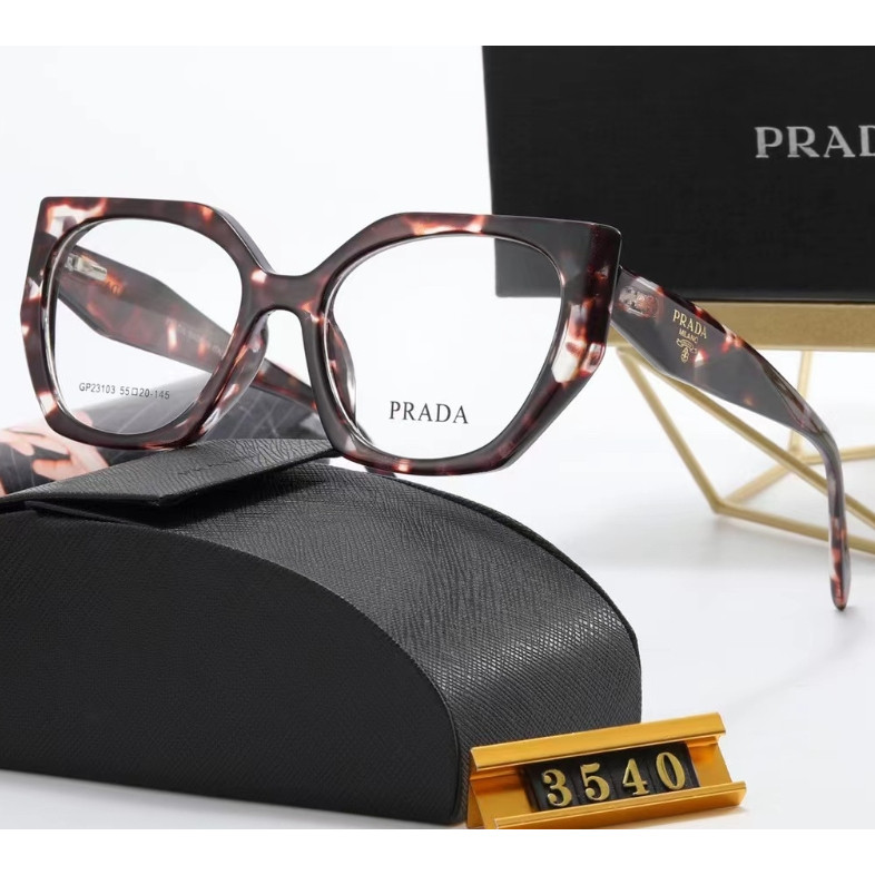 PRADA PRADA Side Logo Side Letter Temple Plate Frame Irregular Shape ...