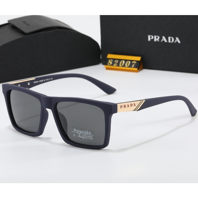 PRADA PRADA Temple Strap Logo Plate Frame Irregular Shape Sunglasses uk ...